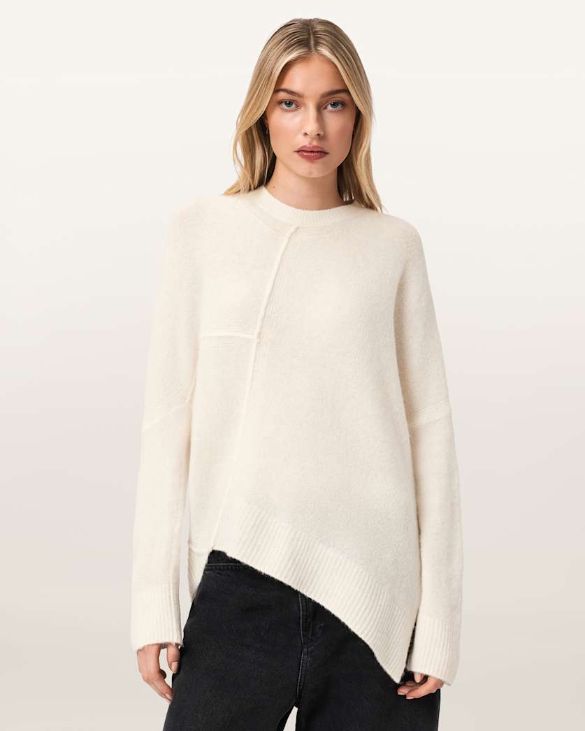 Lock Crew Neck Jumper Chalk White | ALLSAINTS FR